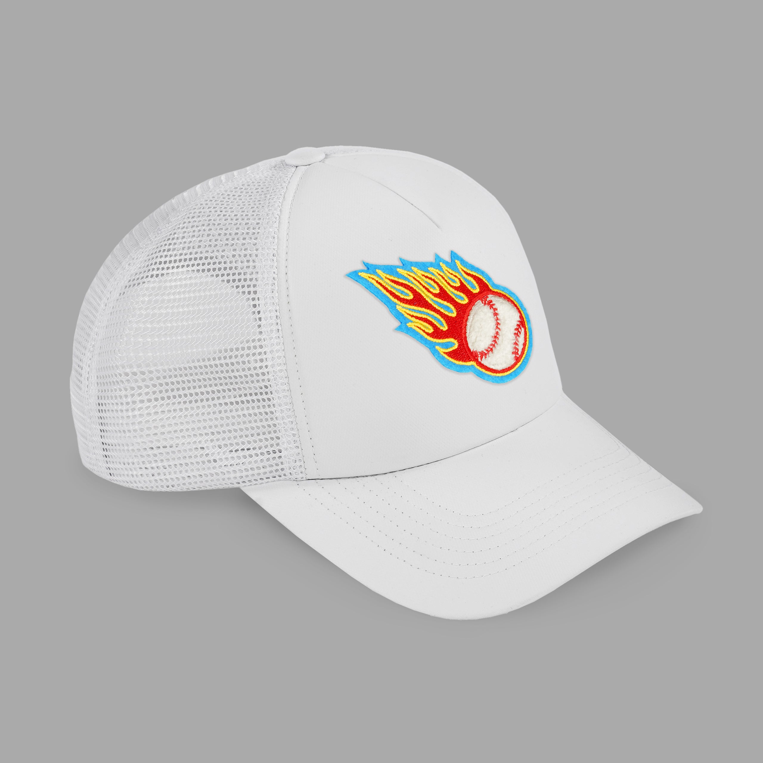 Baseball On Fire Patch Trucker Hat – SLEEFS