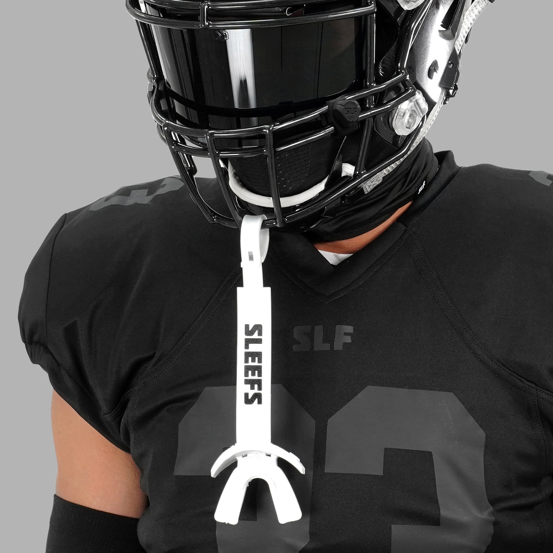 White X Football Mouthguard with Logo – SLEEFS