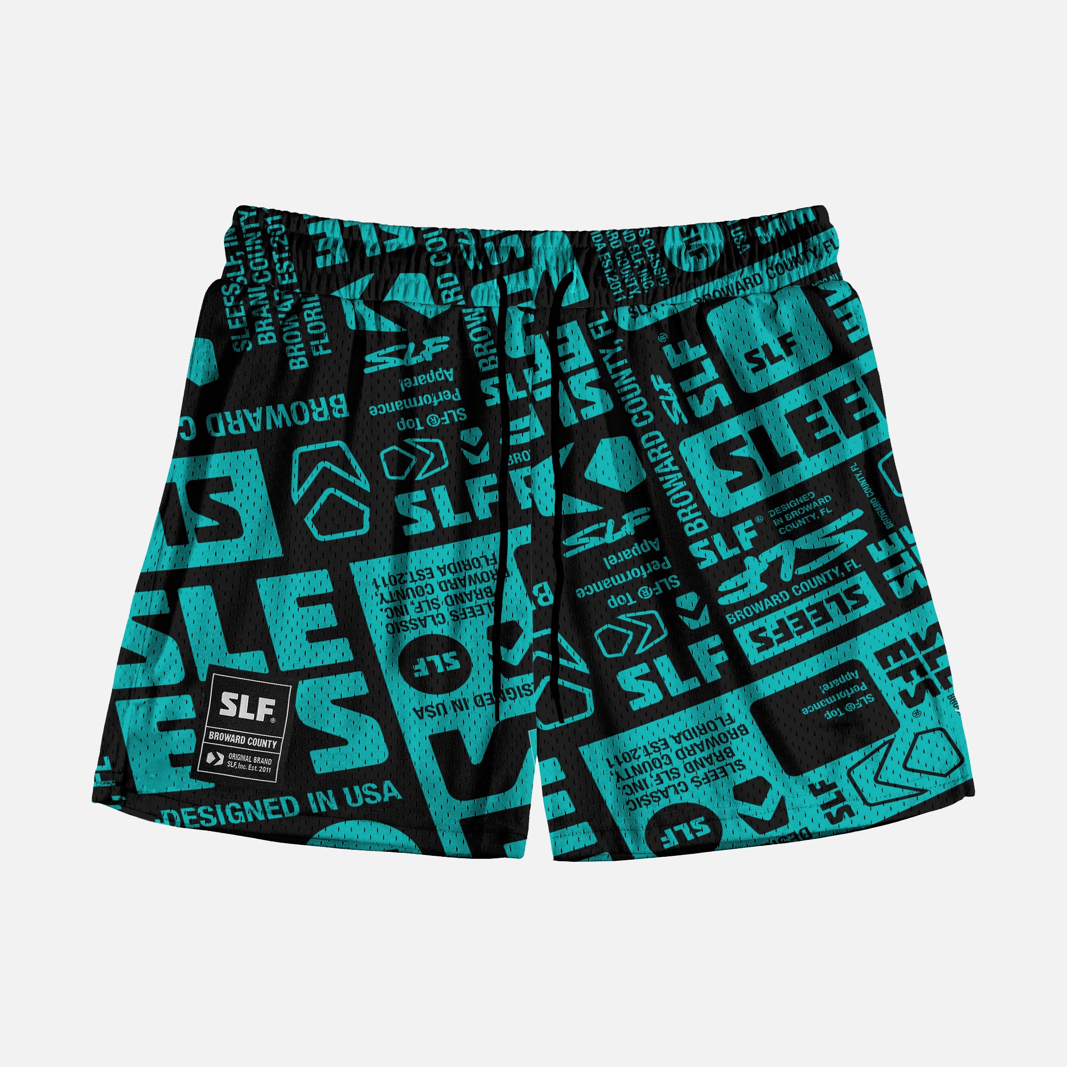 Sleefs Newspaper Teal Shorts - 5" – SLEEFS