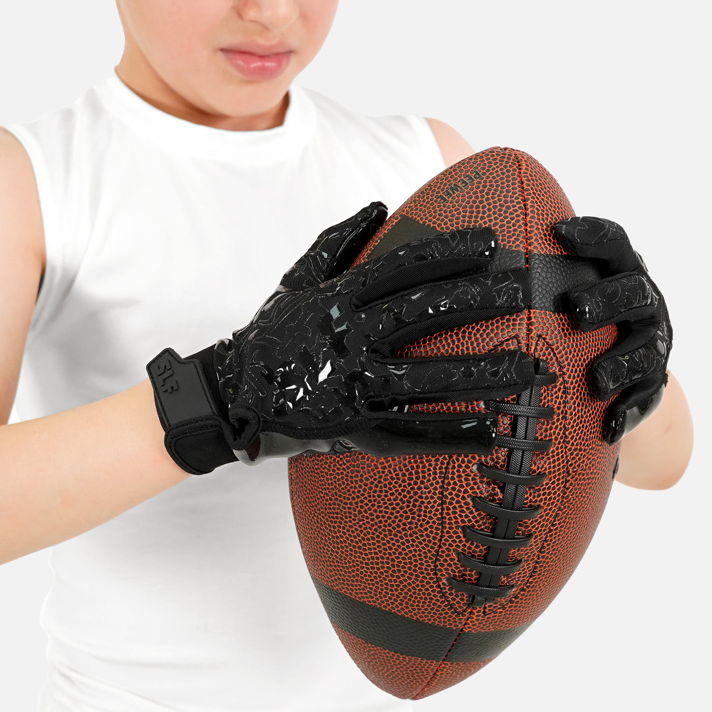 Basic Black Sticky Kids Football Receiver Gloves – SLEEFS