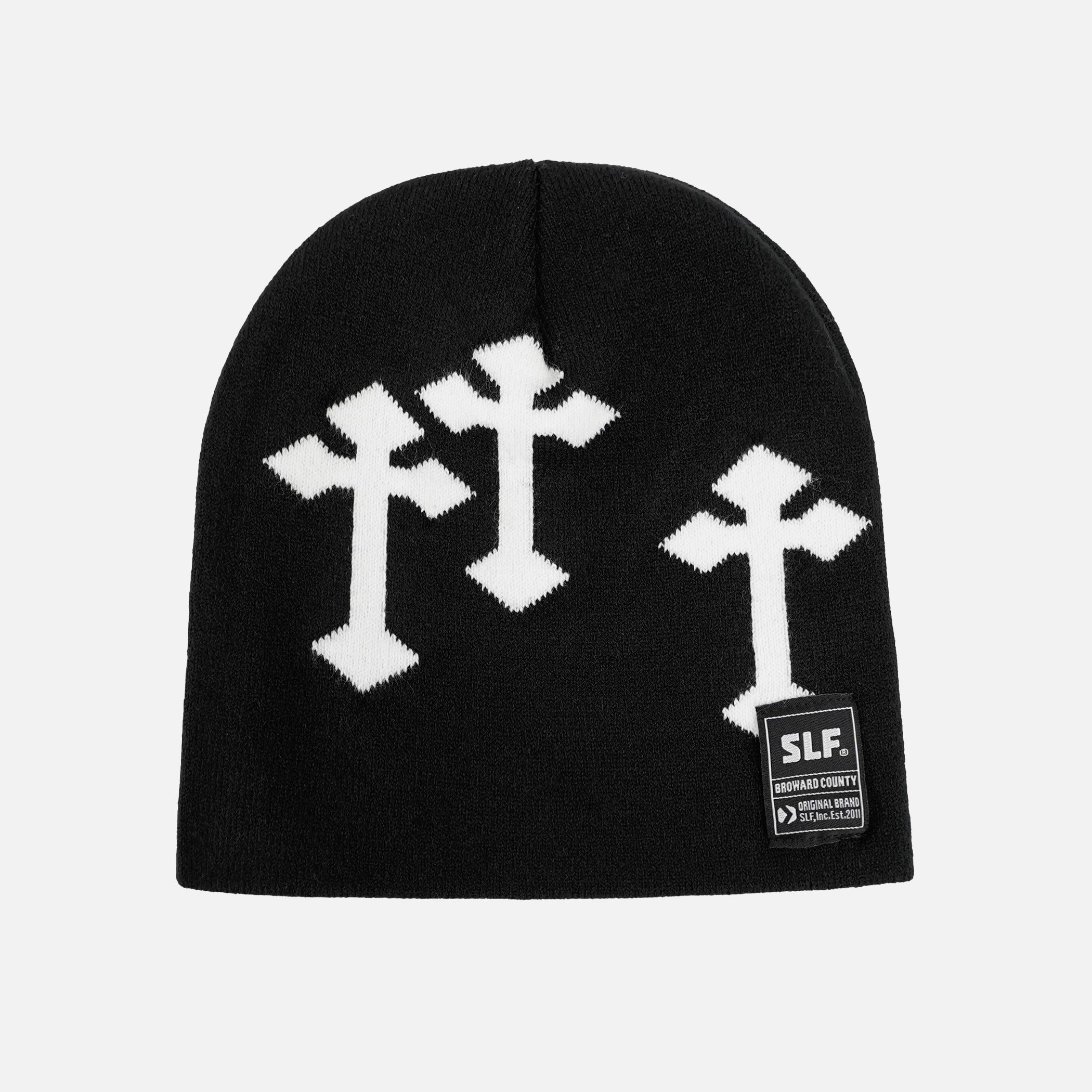 Gothic Cross Black White Beanie – SLEEFS
