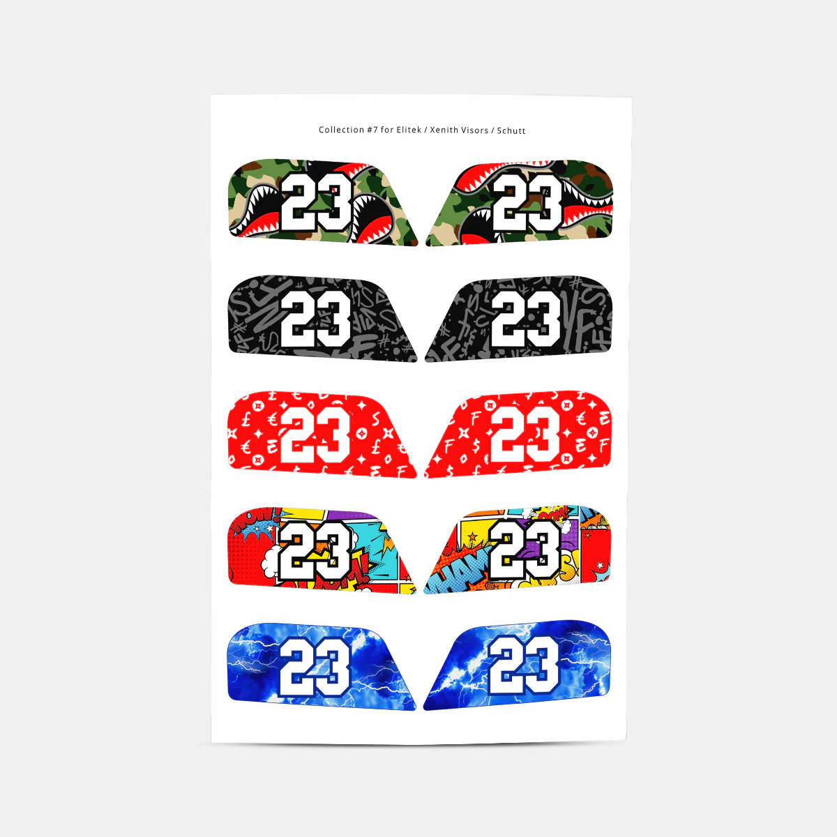 Stickers for Helmet Visor Tabs Numbers Set #2 – SLEEFS