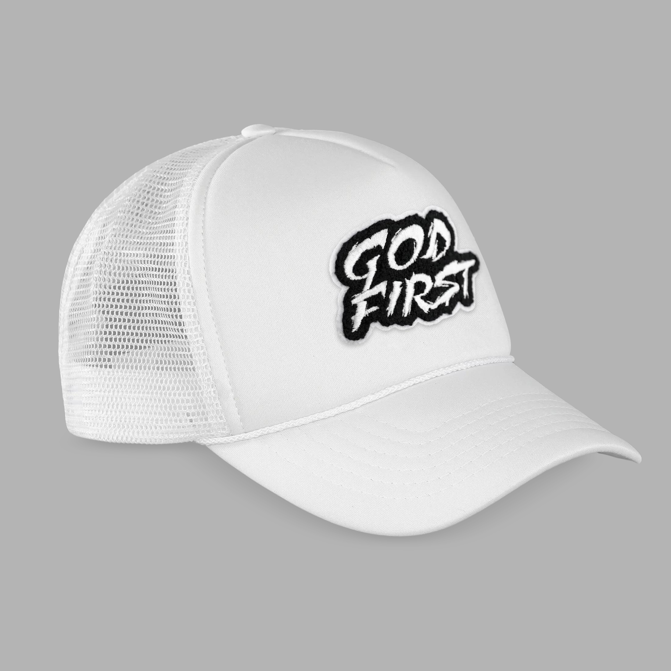 God First White Trucker Hat – SLEEFS