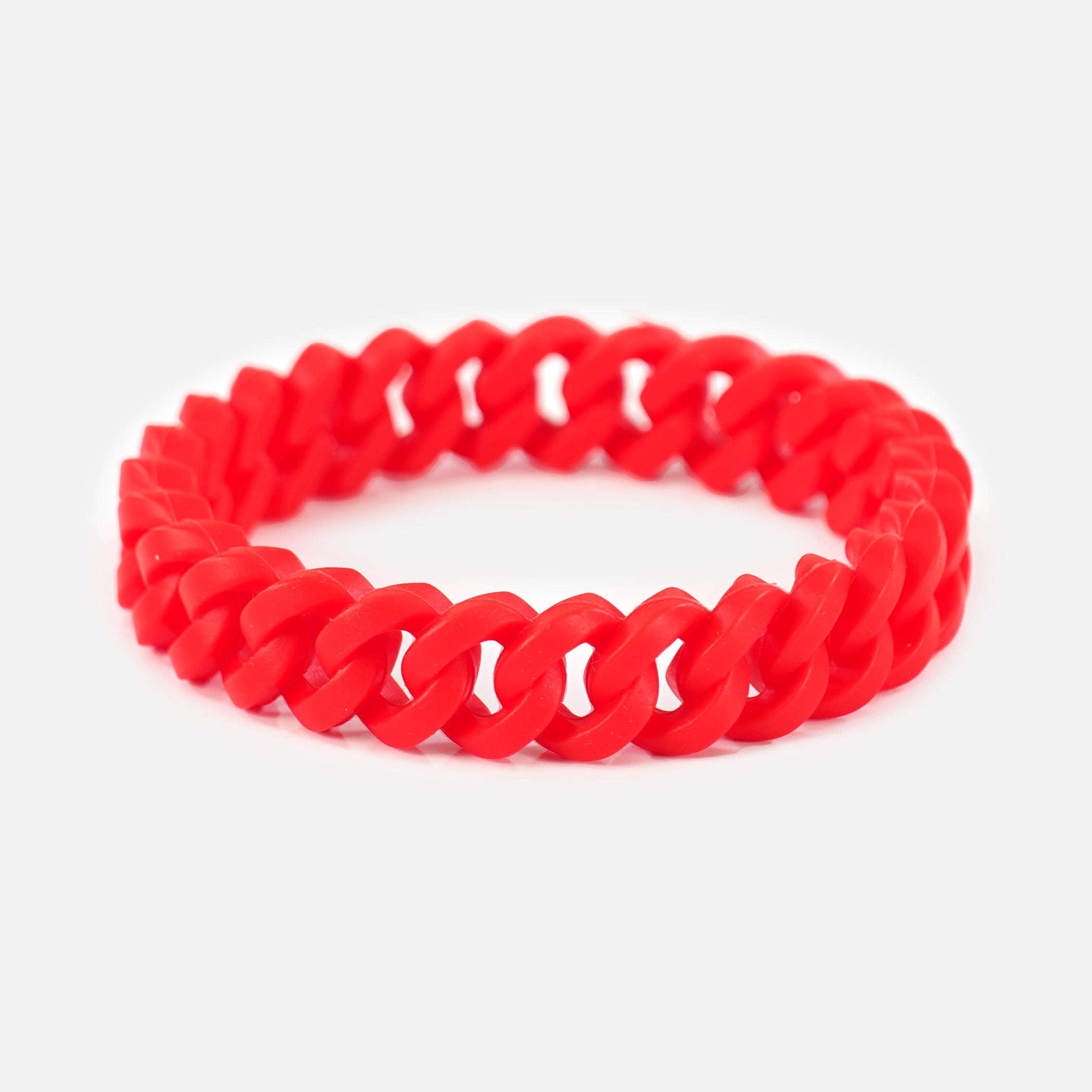 Red Cuban Link Silicone Wristband – SLEEFS