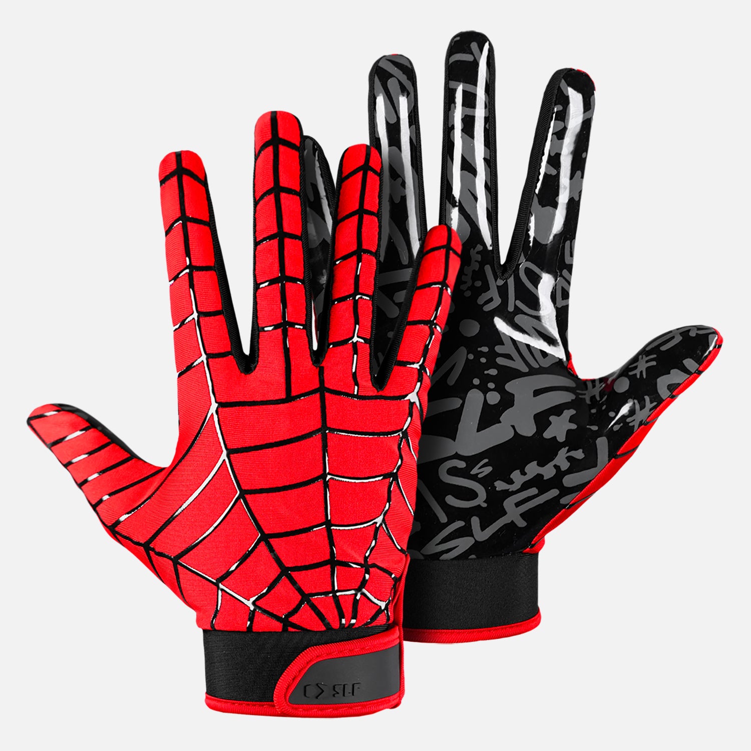 Red Web Pattern Sticky Football Receiver Gloves – SLEEFS