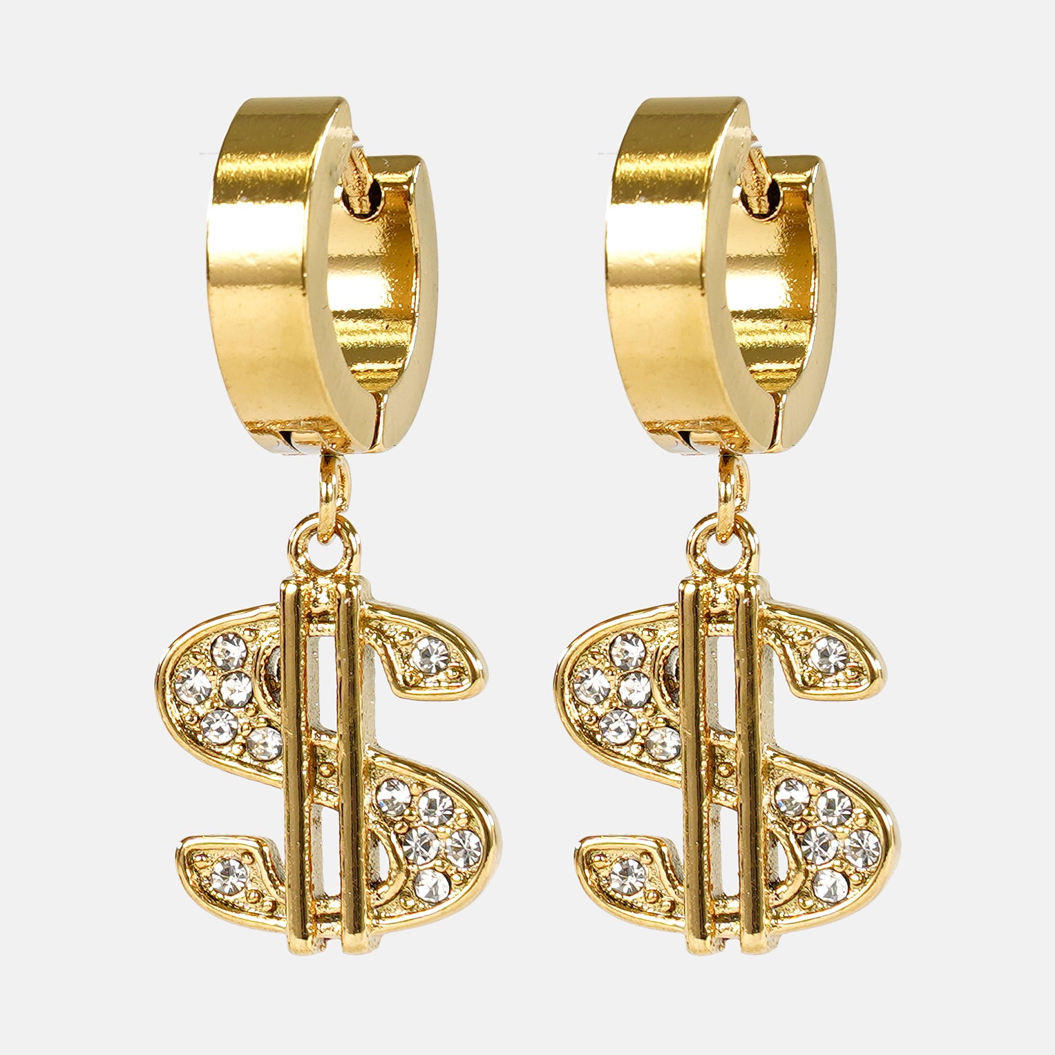 Golden Money Sign Earrings - Gold Plated Stainless Steel – SLEEFS