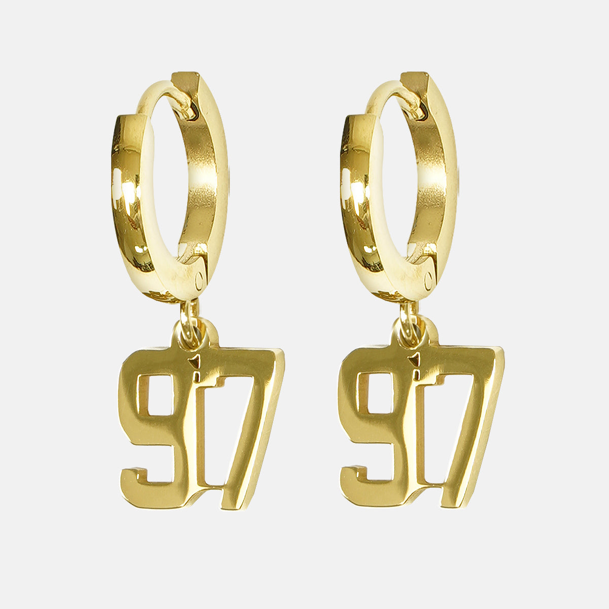 97 Number Earring - Gold Plated Stainless Steel – SLEEFS