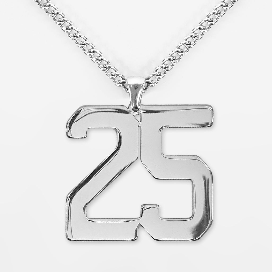 25 Number Pendant with Chain Necklace - Stainless Steel – SLEEFS