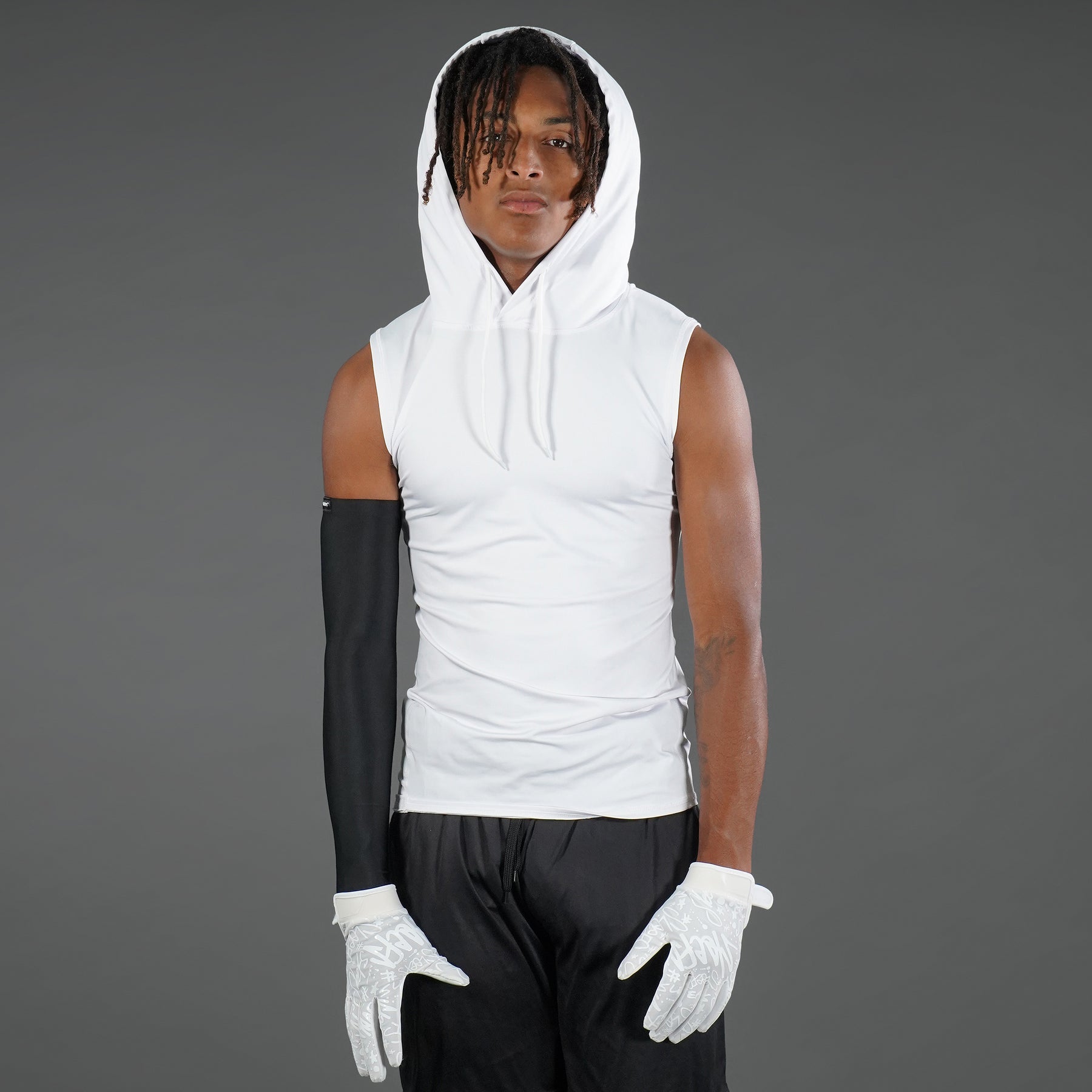 Basic White Sleeveless Compression Hoodie – SLEEFS