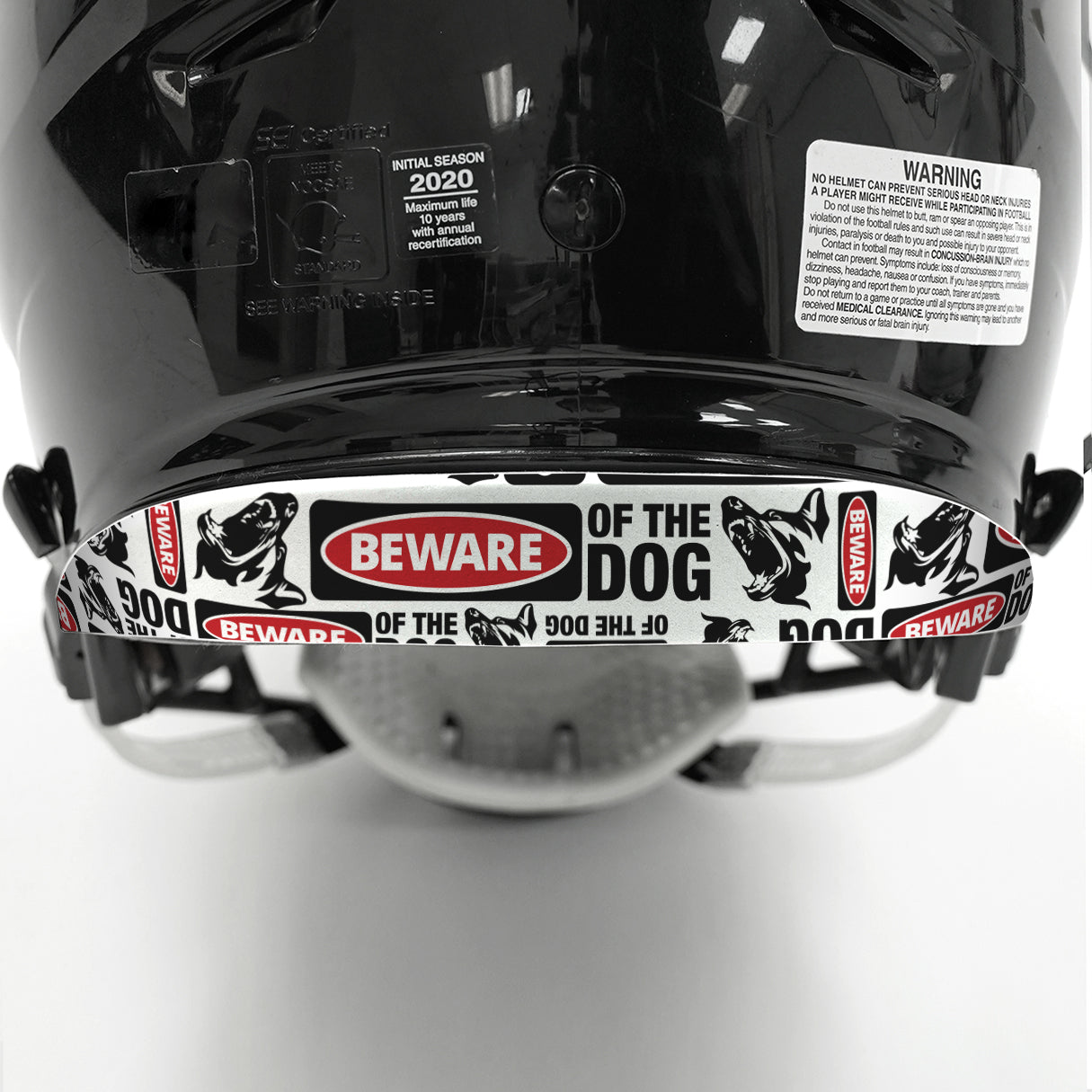 Beware of the Dog Riddell Speedflex Front and Back Bumper Sticker Kit ...