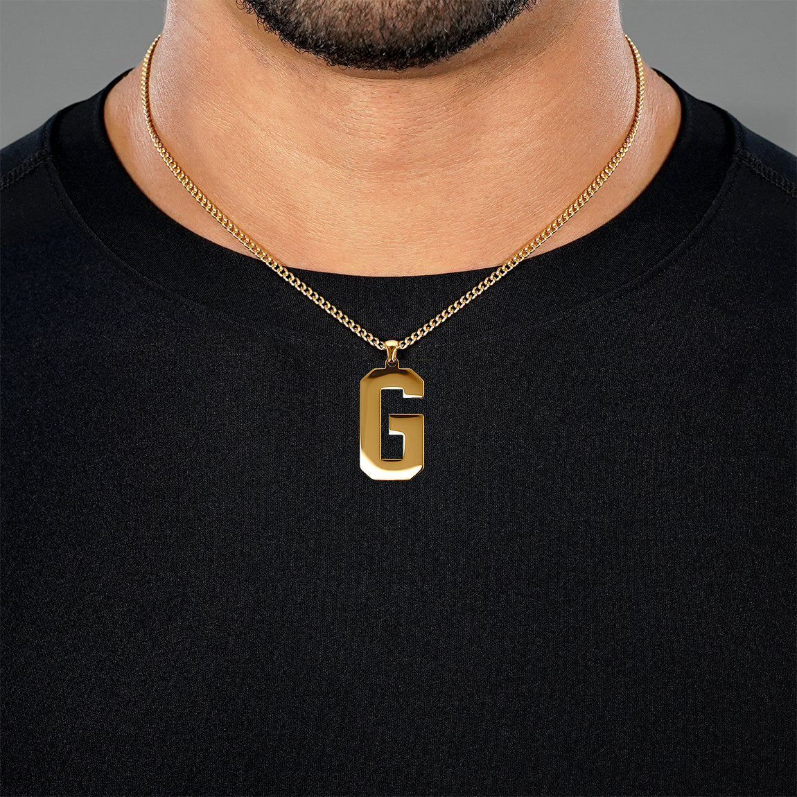 G Letter Pendant with Chain Necklace - Gold Plated Stainless Steel – SLEEFS