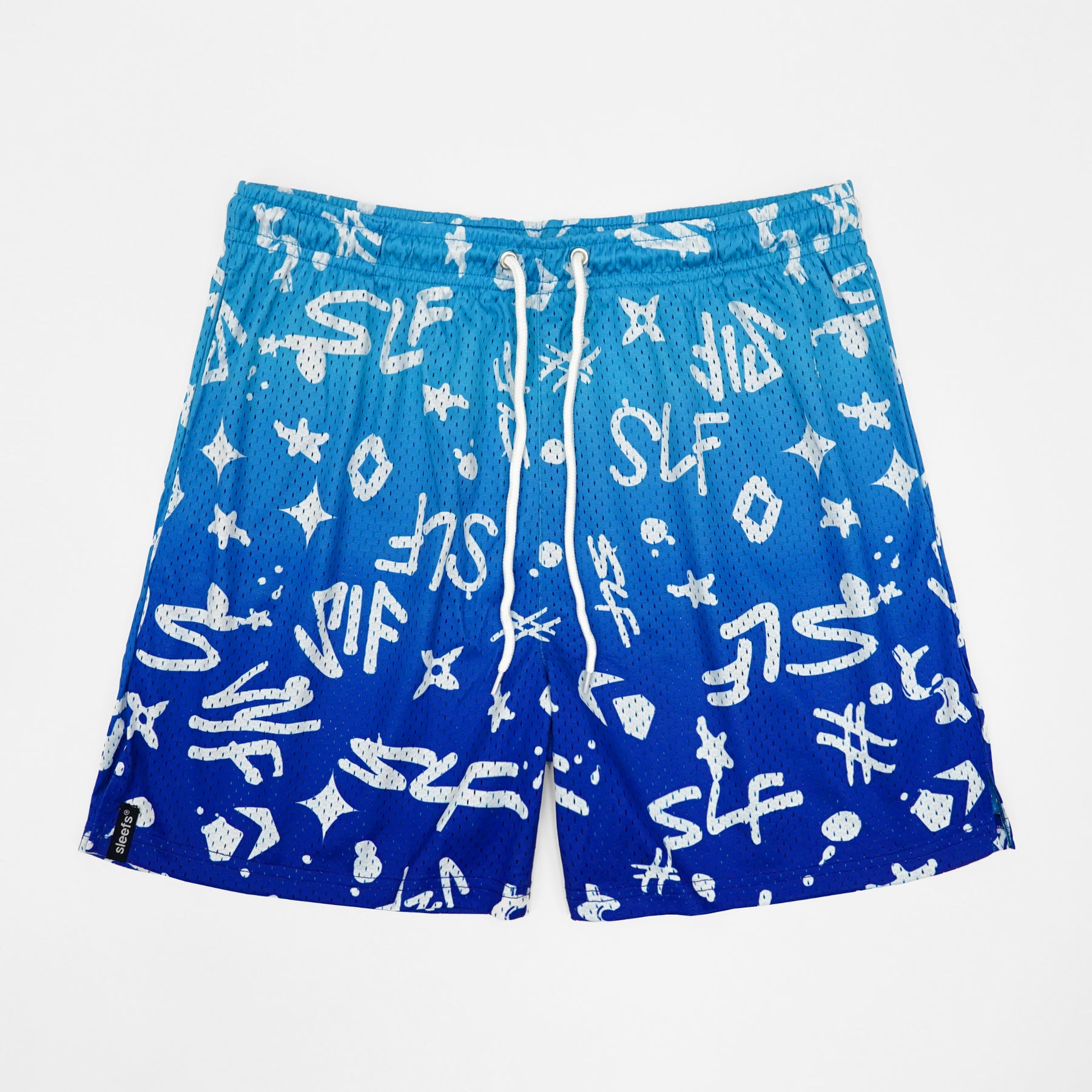 SLF Bluish Blue Color Clash Shorts – SLEEFS