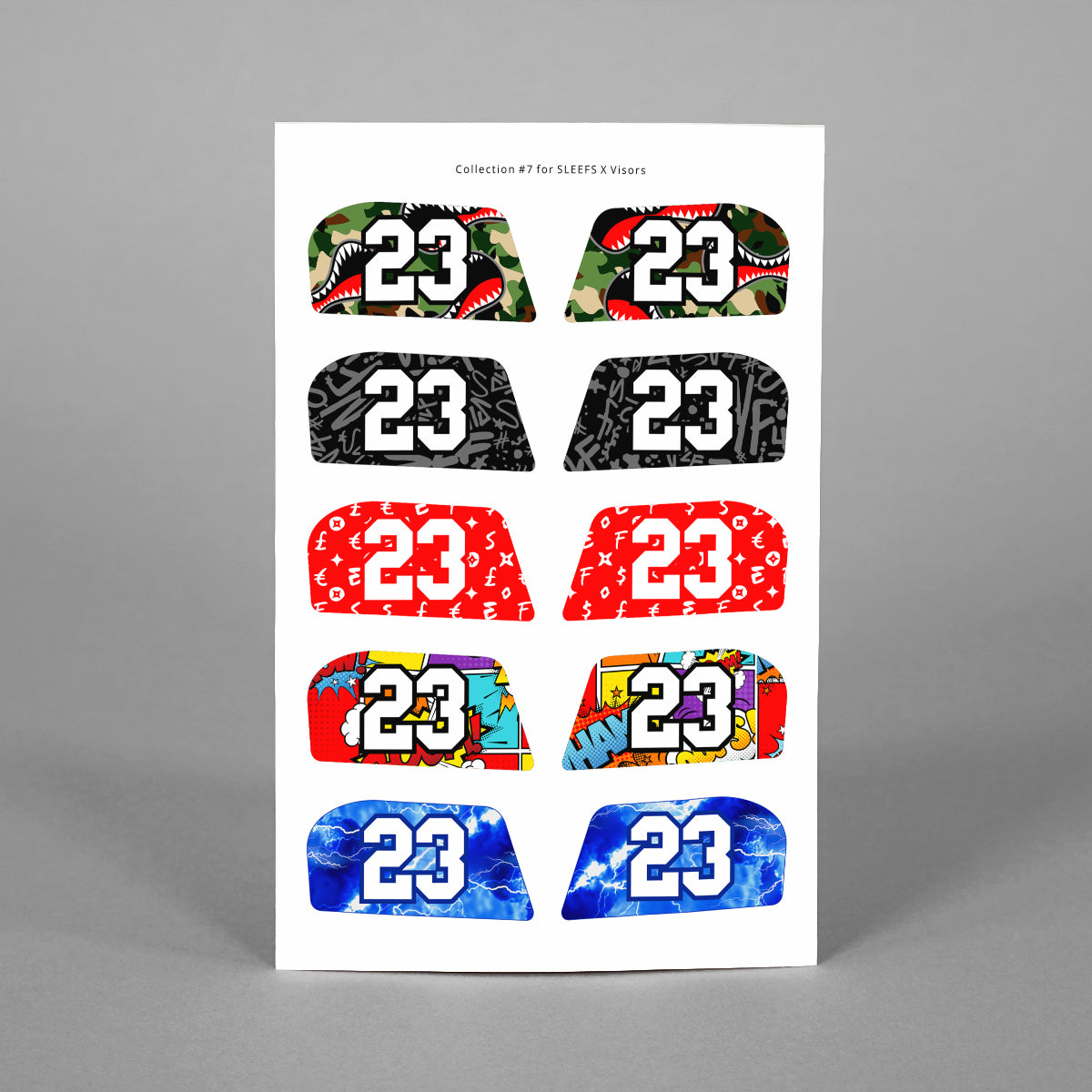 Stickers for Helmet Visor Tabs Numbers Set #2 – SLEEFS